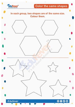 Color the same shape - UKG Worksheet | PDF