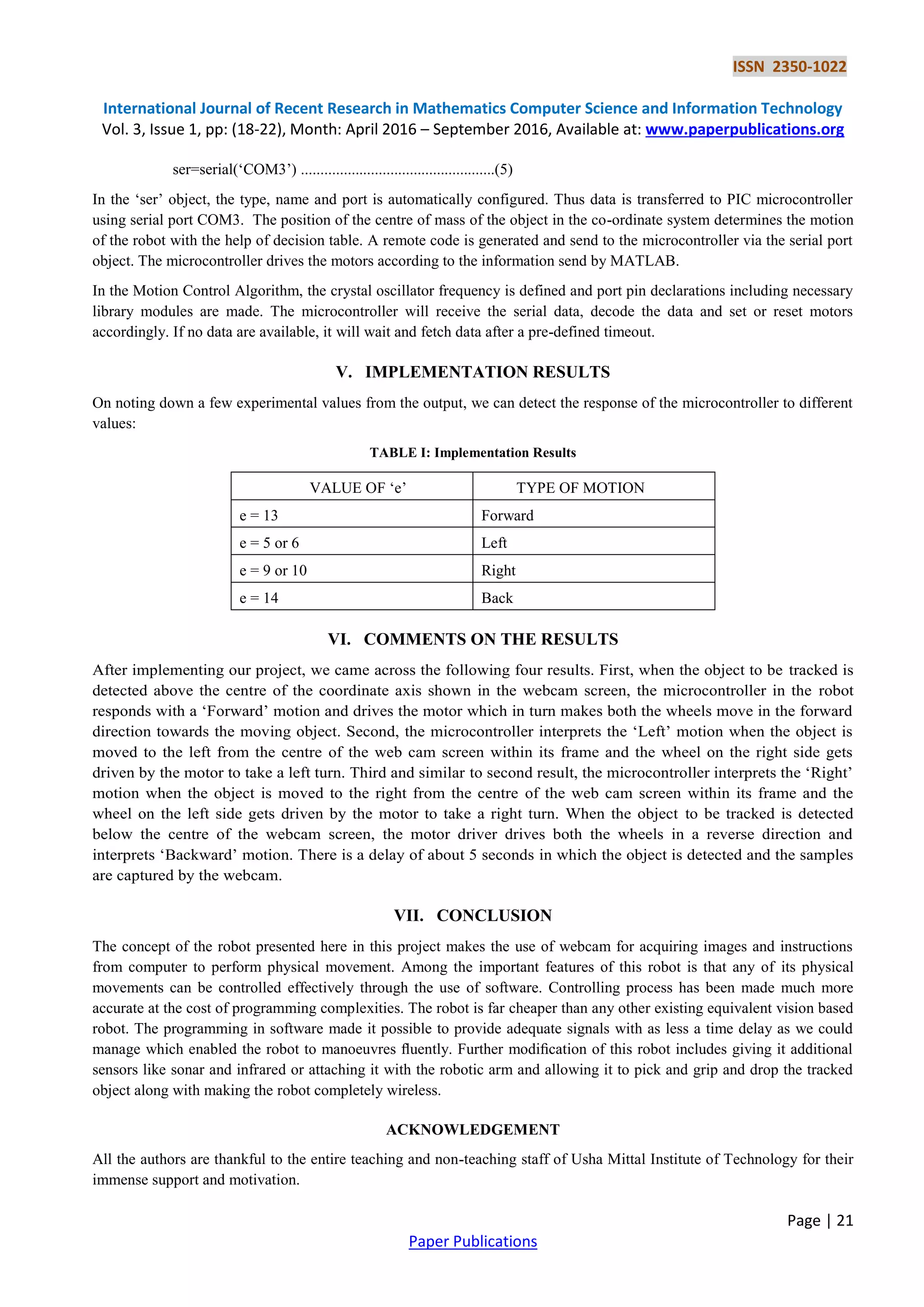 Color Tracking Robot | PDF