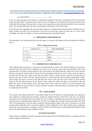 Color Tracking Robot | PDF