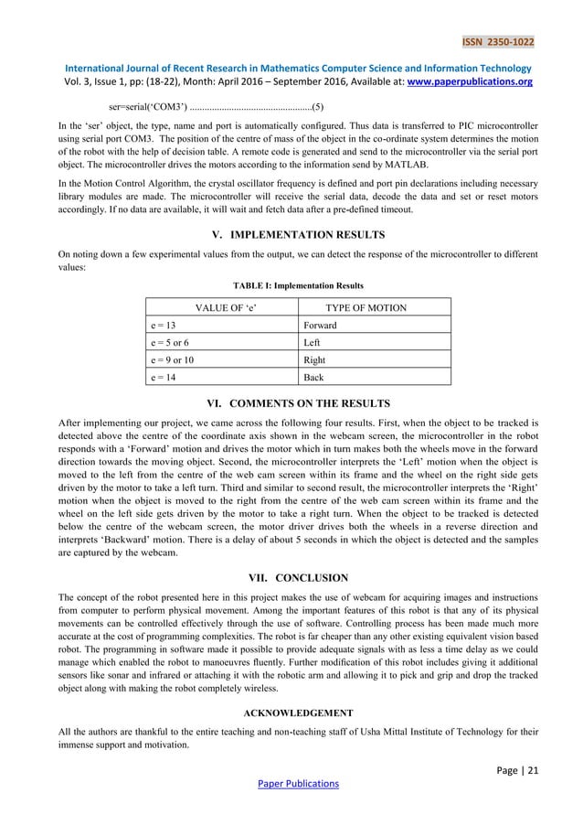 Color Tracking Robot | PDF