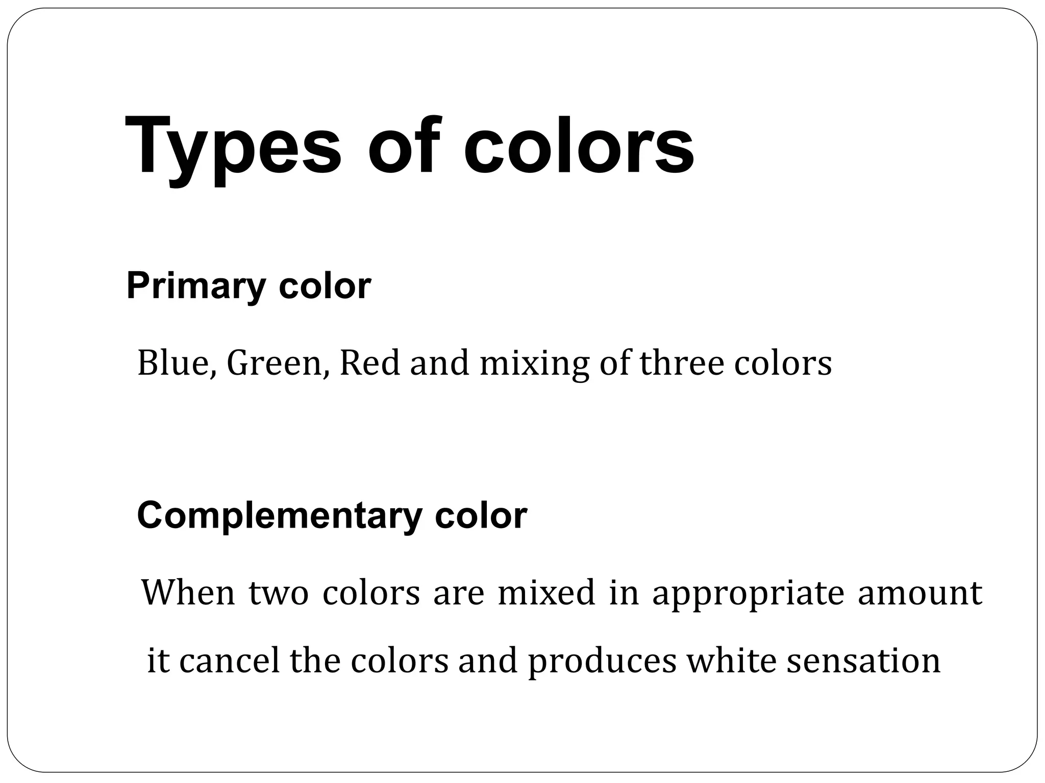 Color vision definition classification abnormalities and tests | PPT