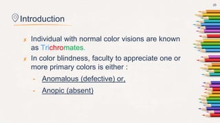 Color vison, Color Blindness and its Evaluation | PPTX