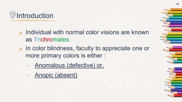 Color vison, Color Blindness and its Evaluation | PPT
