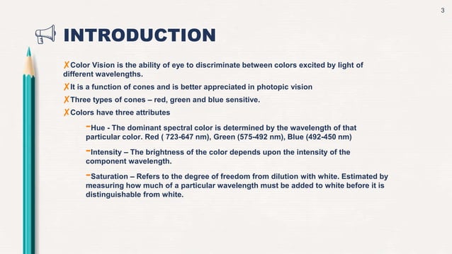 Color vison, Color Blindness and its Evaluation | PPT