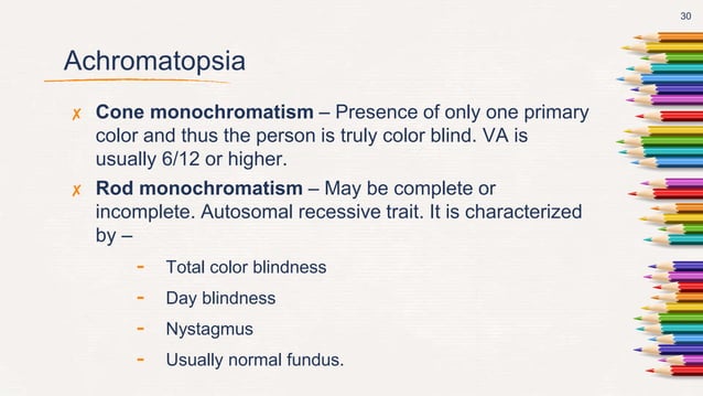 Color vison, Color Blindness and its Evaluation | PPT