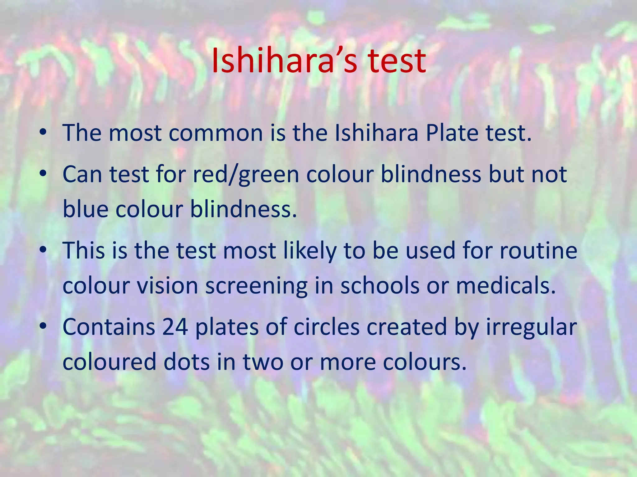 Color vision deficiency and ishiharas test | PDF