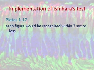 Color Vision Deficiency and Ishihara's Test | PPSX