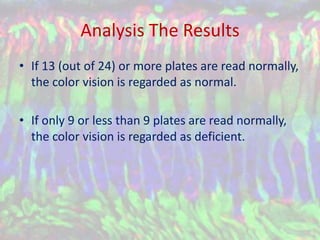 Color Vision Deficiency and Ishihara's Test | PPSX