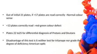 COLOR VISION AND IT'S ABNORMALITIES OPHTHALMOLOGY | PPTX