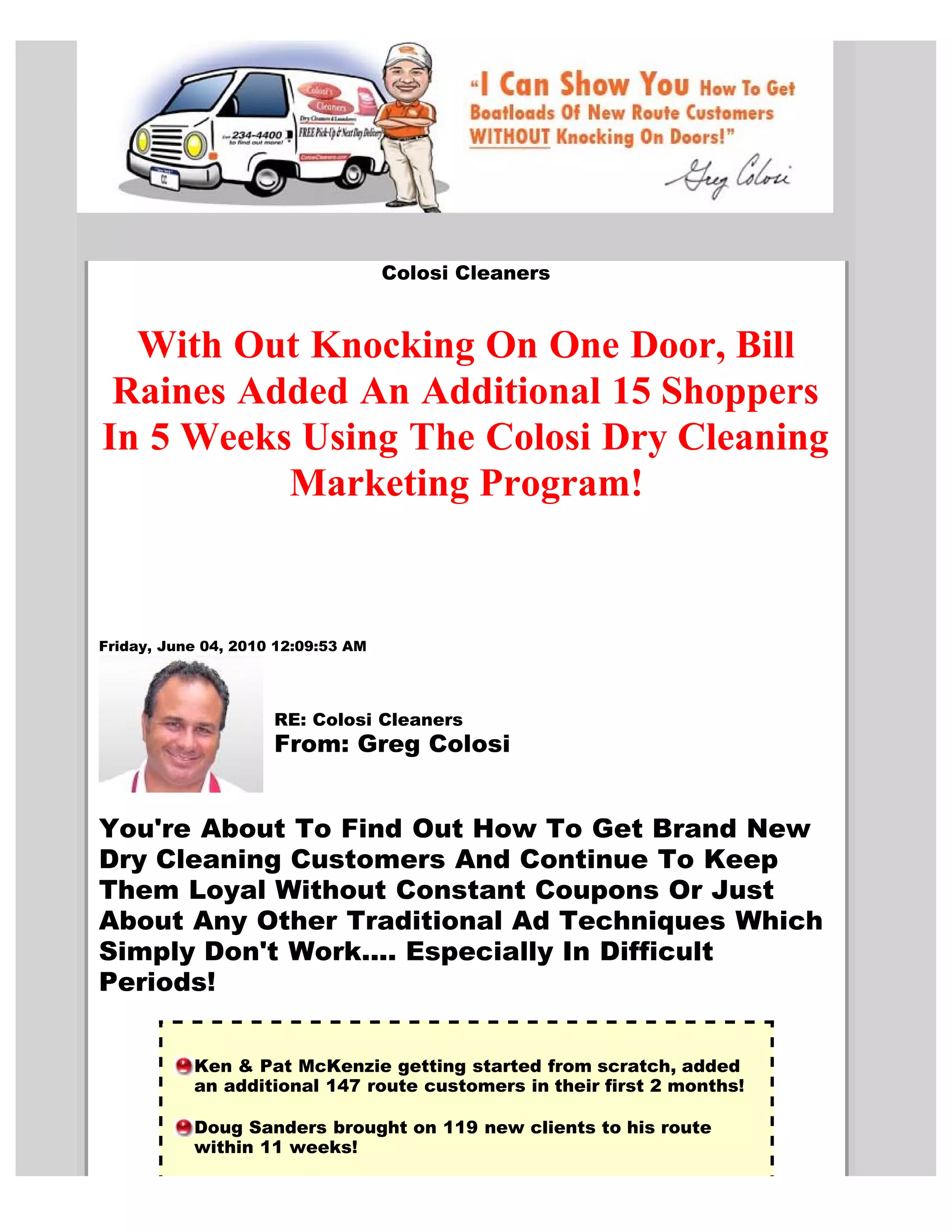 Colosi cleaners | PDF