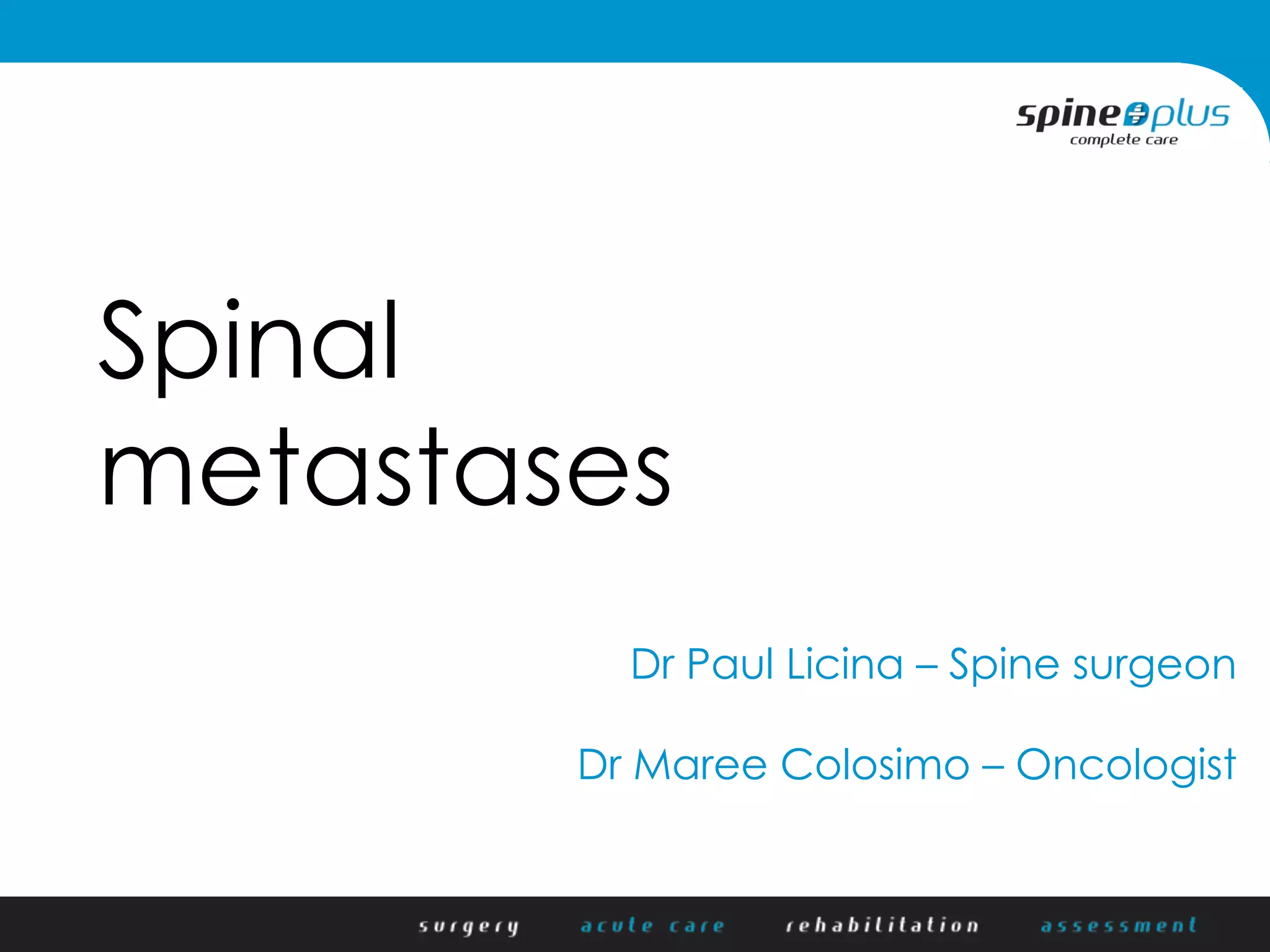 Spinal metastases | PDF