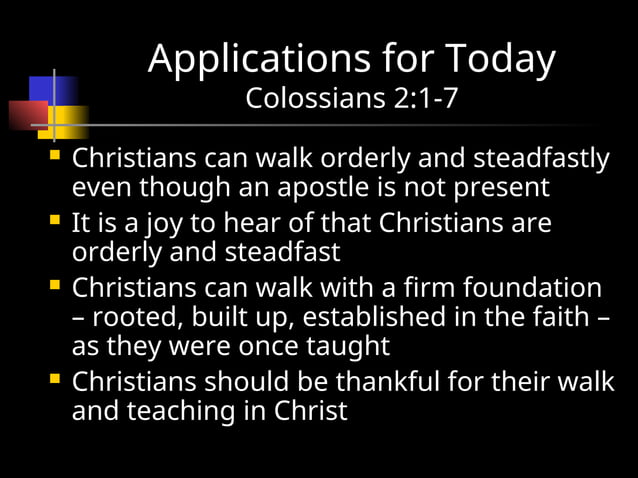 Colossians.ppt for presentation the fcf stage | PPT