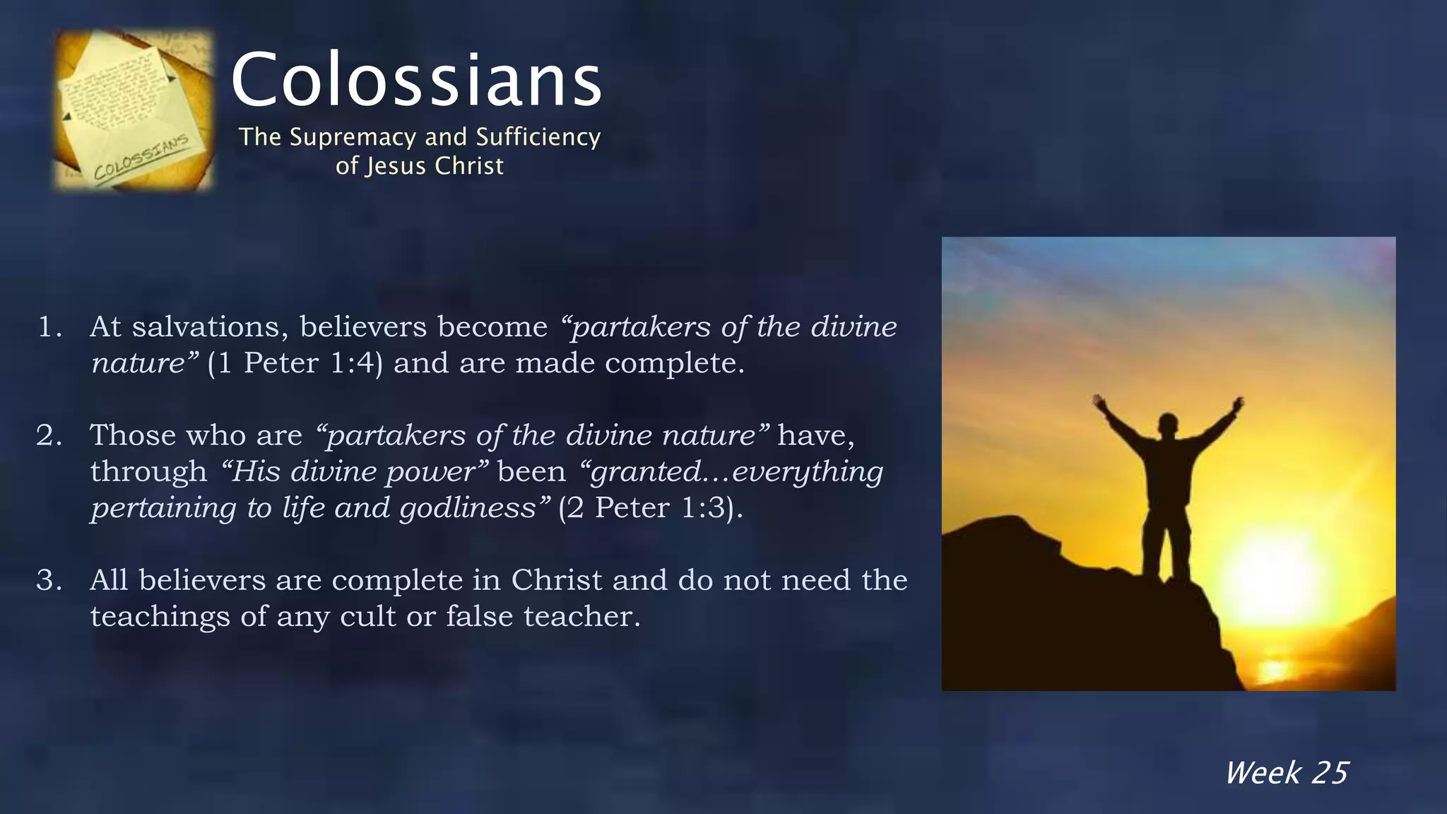 Colossians sunday school - week 25 - 4-22-2018 | PPT