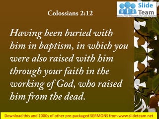 Colossians 2 12 who raised him from the dead power point church sermon ...