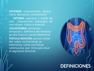 Presentación sobre Colostomía, confección y manejo | PPTX
