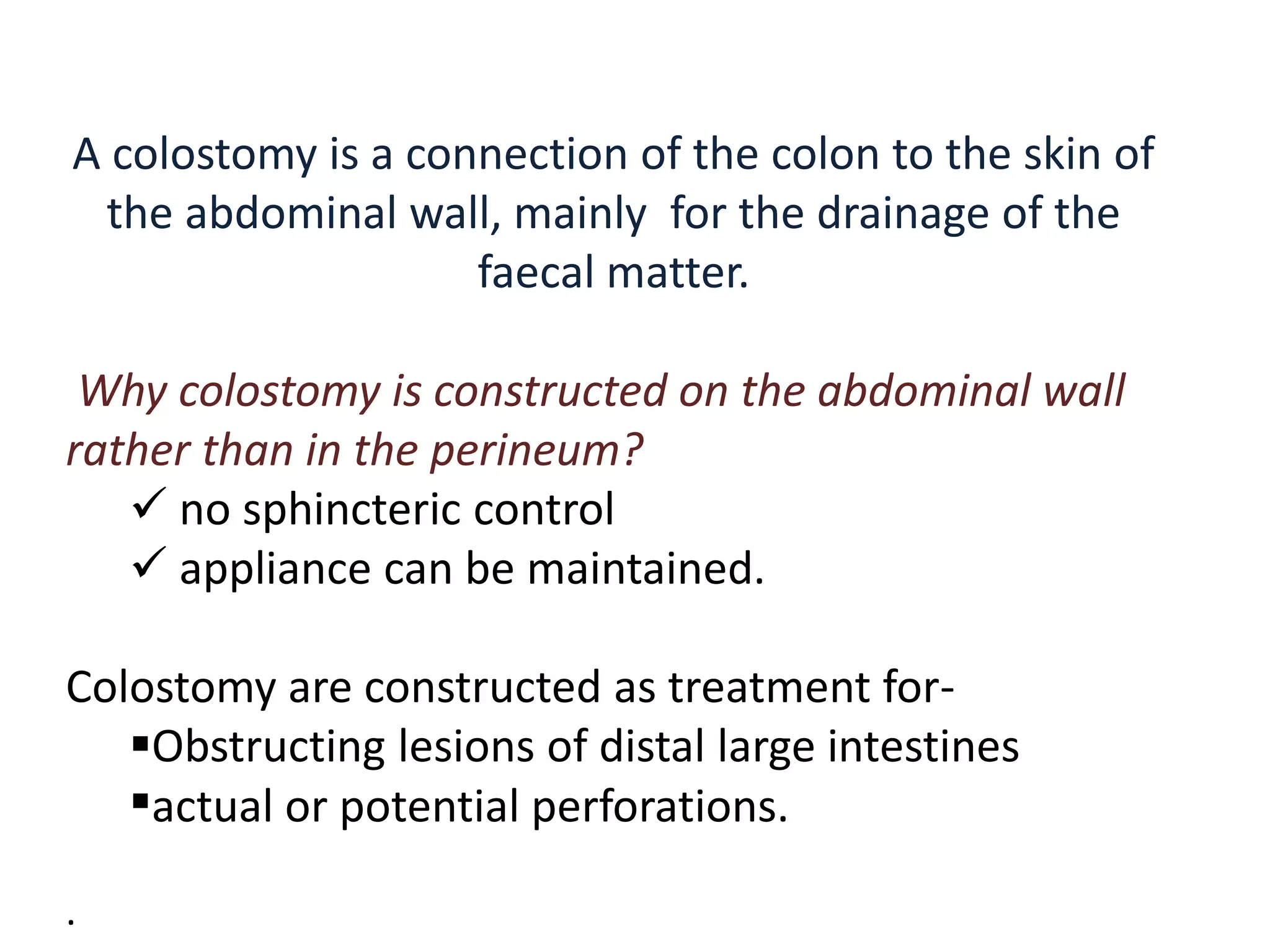 Colostomy -Large intestine | PPTX