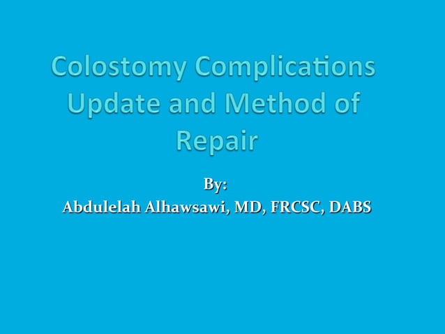 Colostomy complications | PDF