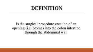 colostomy.pptx management anf care of patient | PPTX
