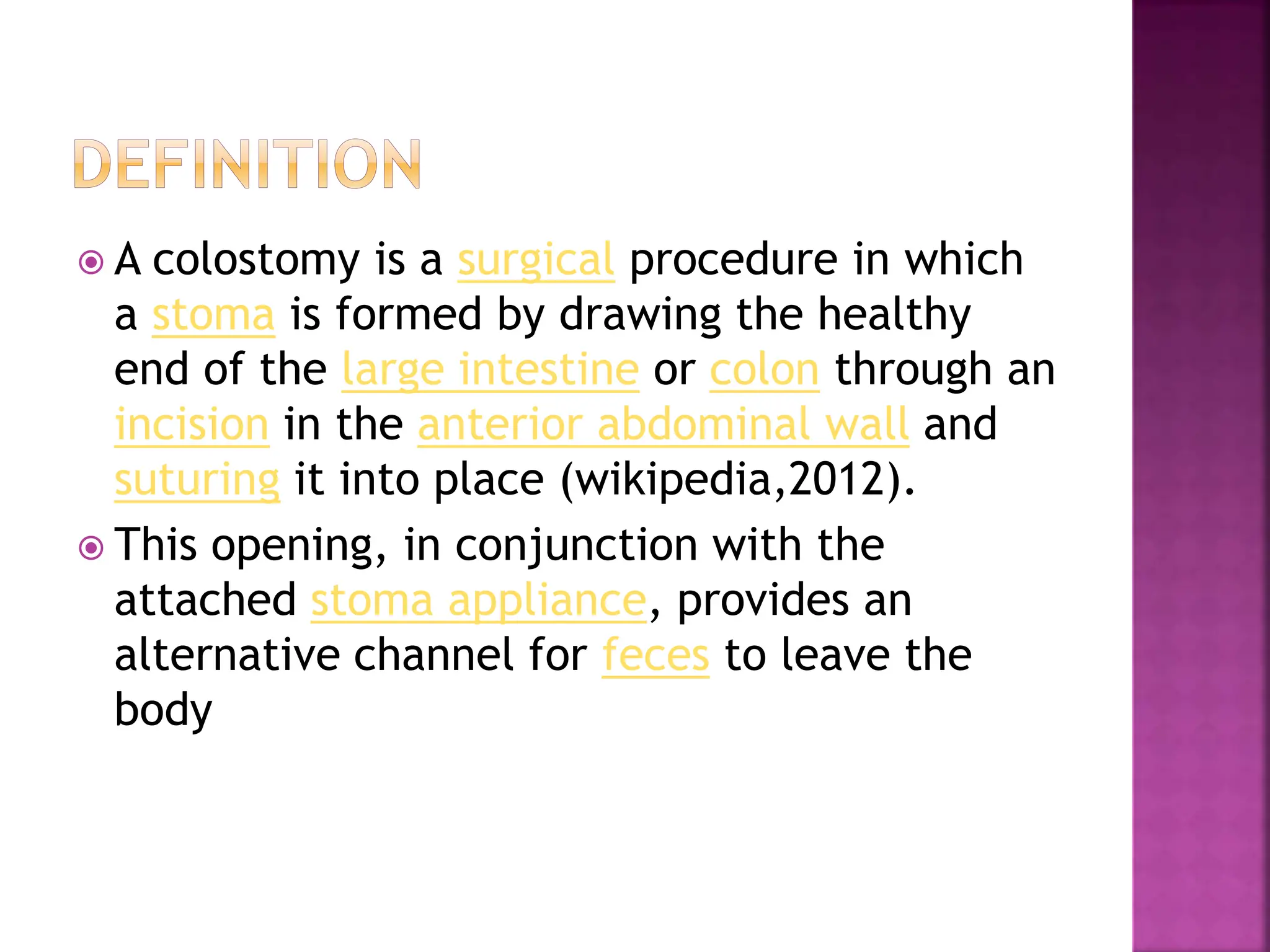 Colostomy power point is very important for students | PPT