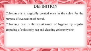 Colostomy care : Nursing management | PPT