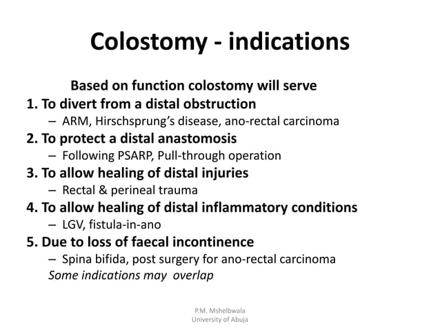 A slide on Colostomy care and management | PPT