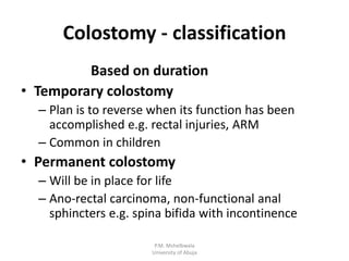 A slide on Colostomy care and management | PPT