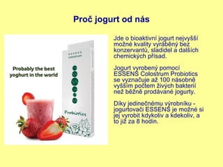Colostrum probiotics - Essens | PPT