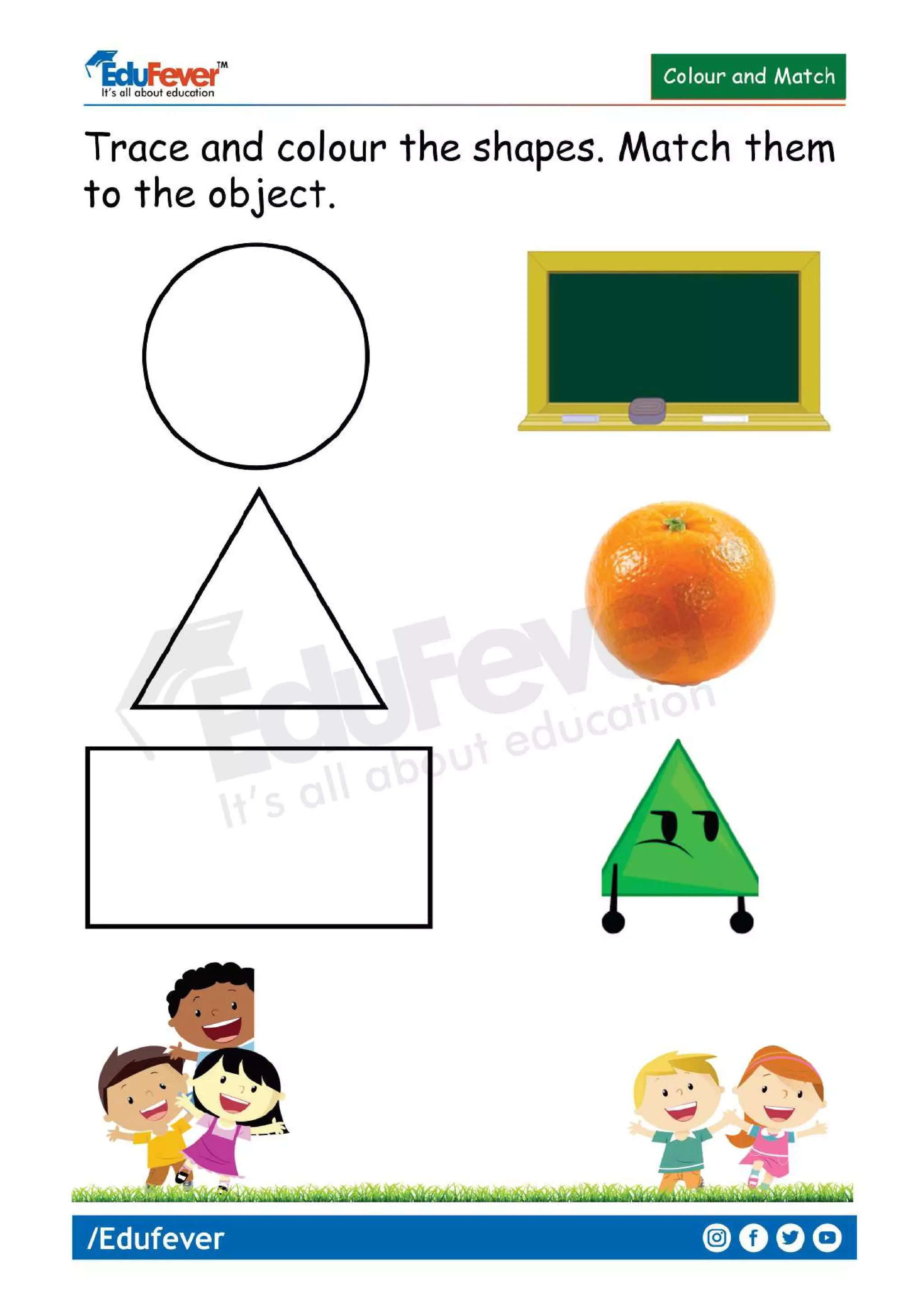 Colour and Match - LKG Worksheet | PDF