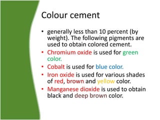 Colour cement and white cement | PPT