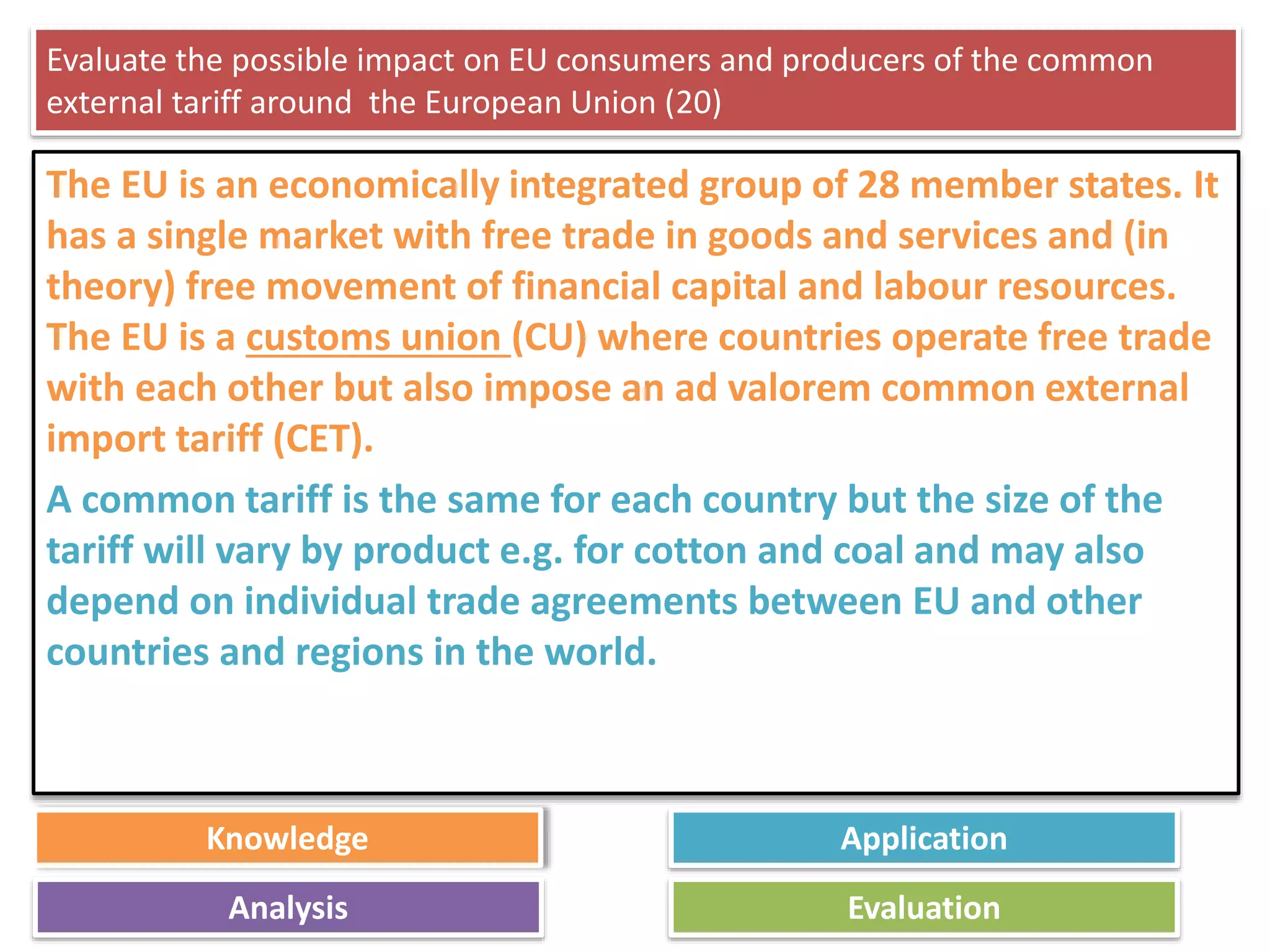 A2 Essay Exam Skills - Common External Tariffs in the EU | PPTX ...