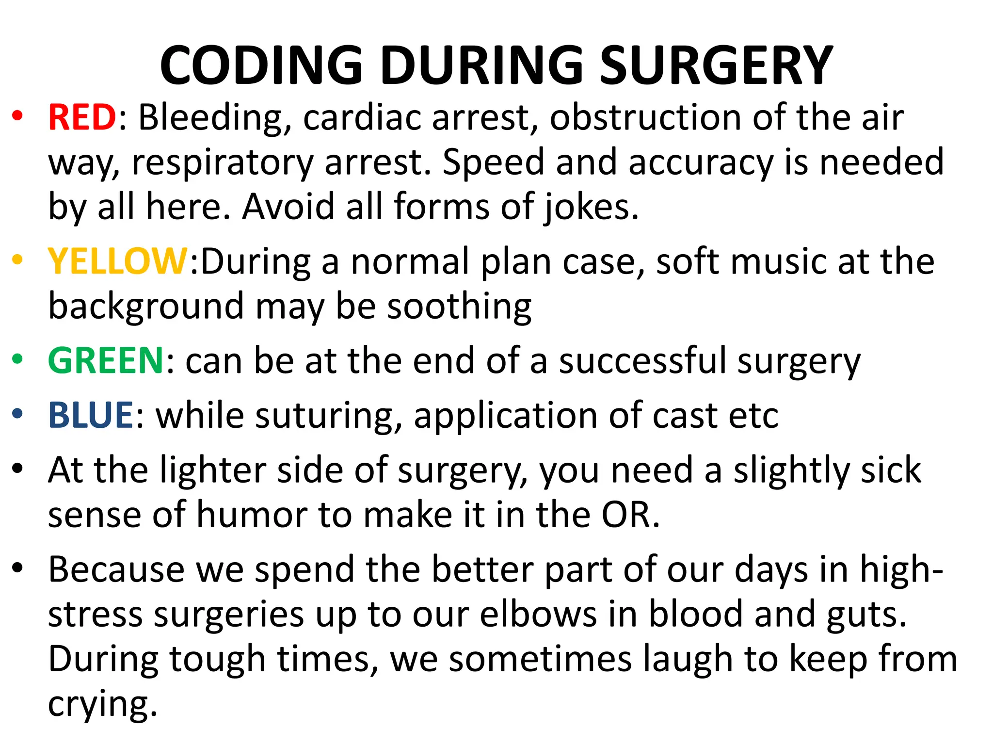 COLOUR CODING IN THE PERIOPERATIVE NURSING PRACTICE. | PPTX