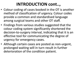 COLOUR CODING IN THE PERIOPERATIVE NURSING PRACTICE. | PPTX