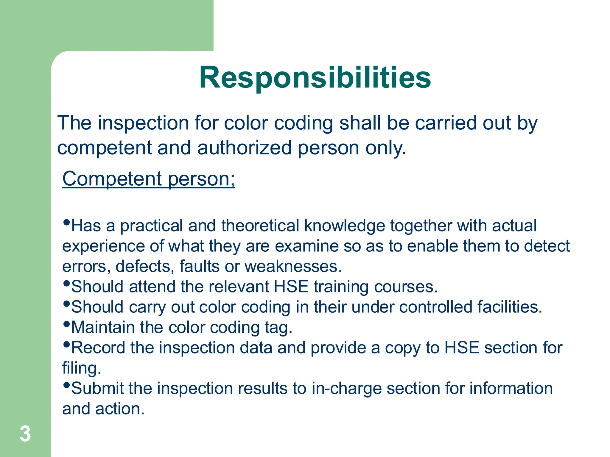 COLOUR CODING AND INSPECTION training presentation | PDF