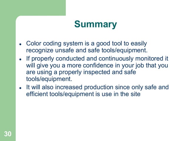COLOUR CODING AND INSPECTION training presentation | PDF