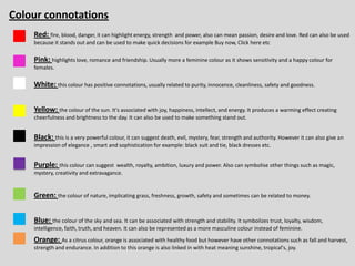 Colour connotations | PPTX