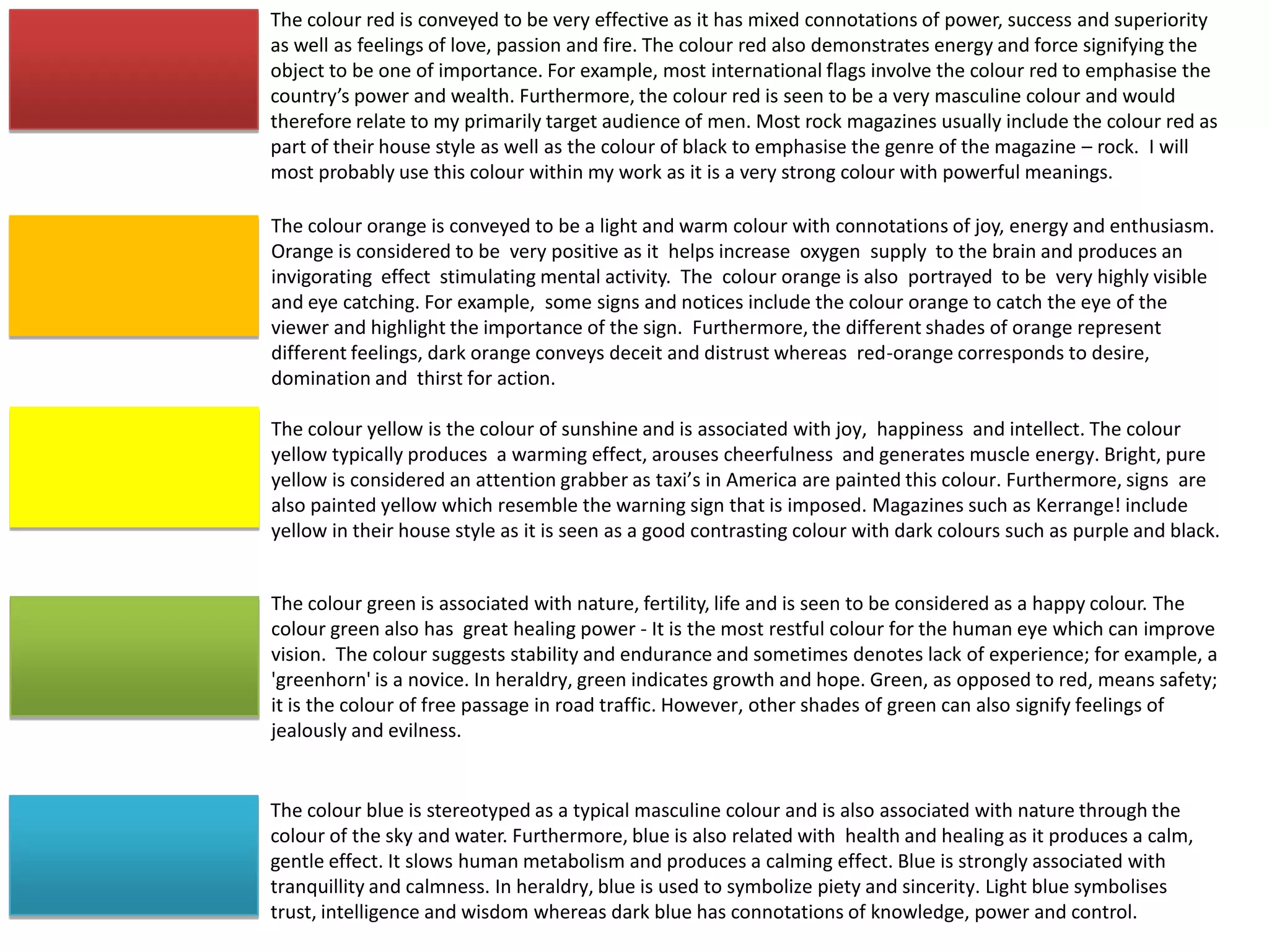 Colour conotations | PPTX