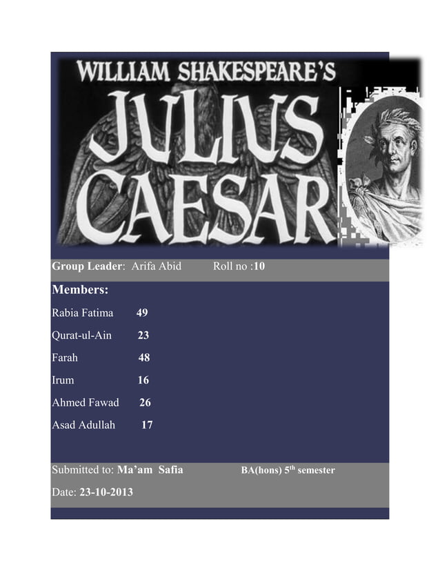 Julius Caesar Characteristics | DOCX | Christianity | Religion ...