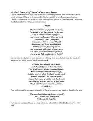Julius Caesar Characteristics | DOCX