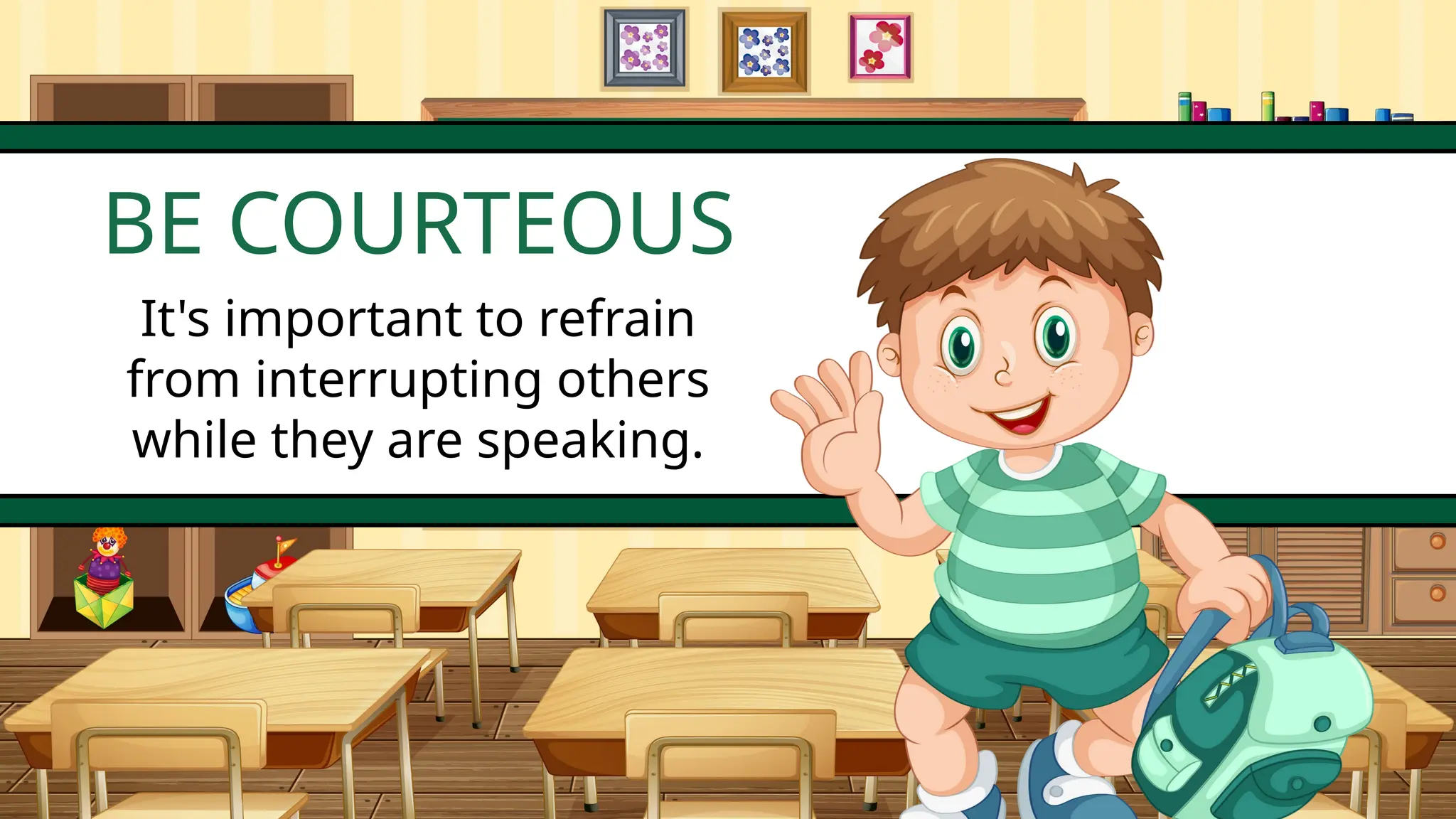 Colourful Cartoon Elementary Classroom Rules Educational Presentation.pptx