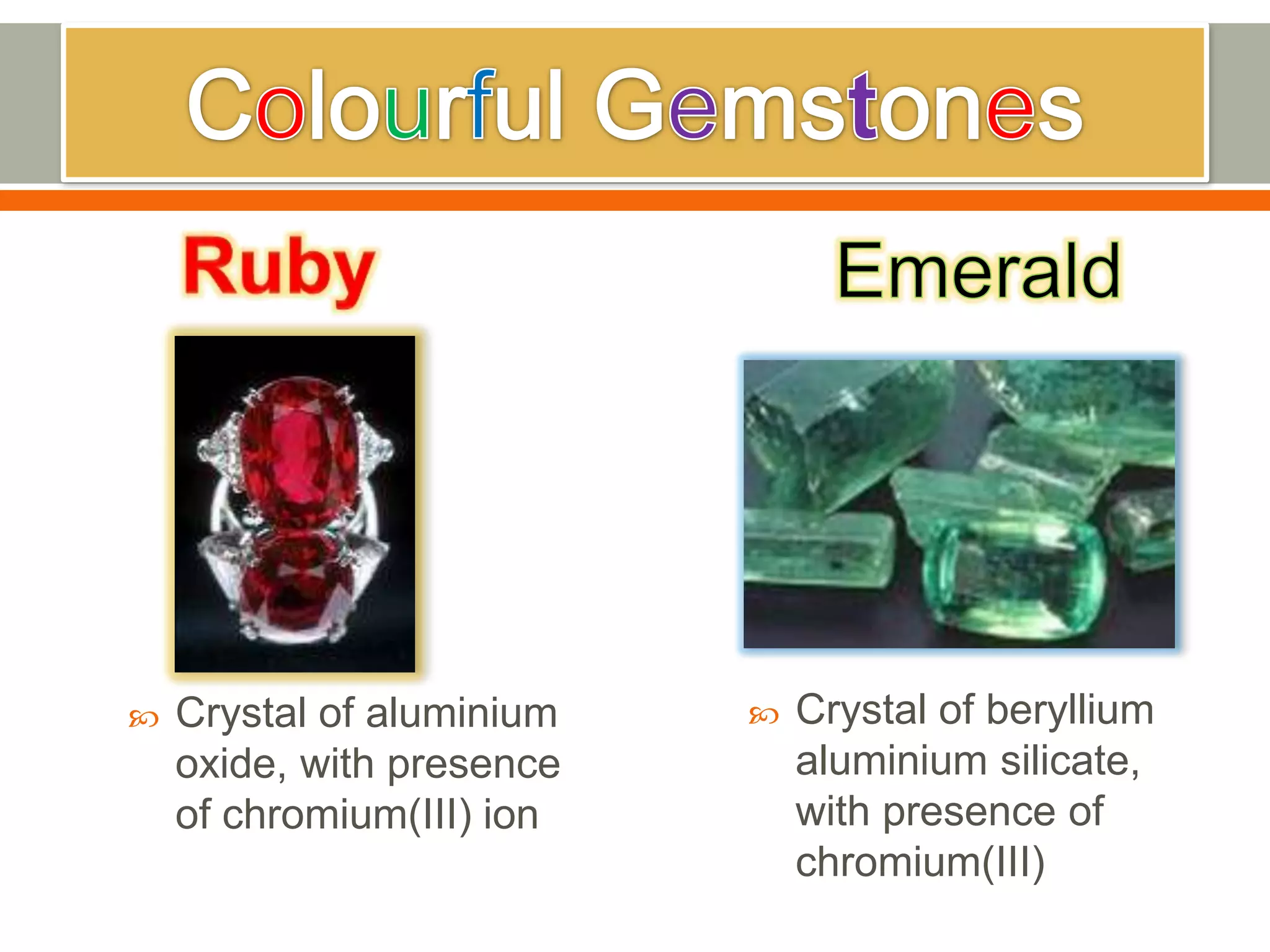 Colourful Gemstones & Chemistry | PPTX
