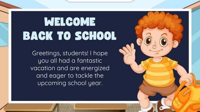 Colourful Illustrative Back to School Orientation Agenda Education ...