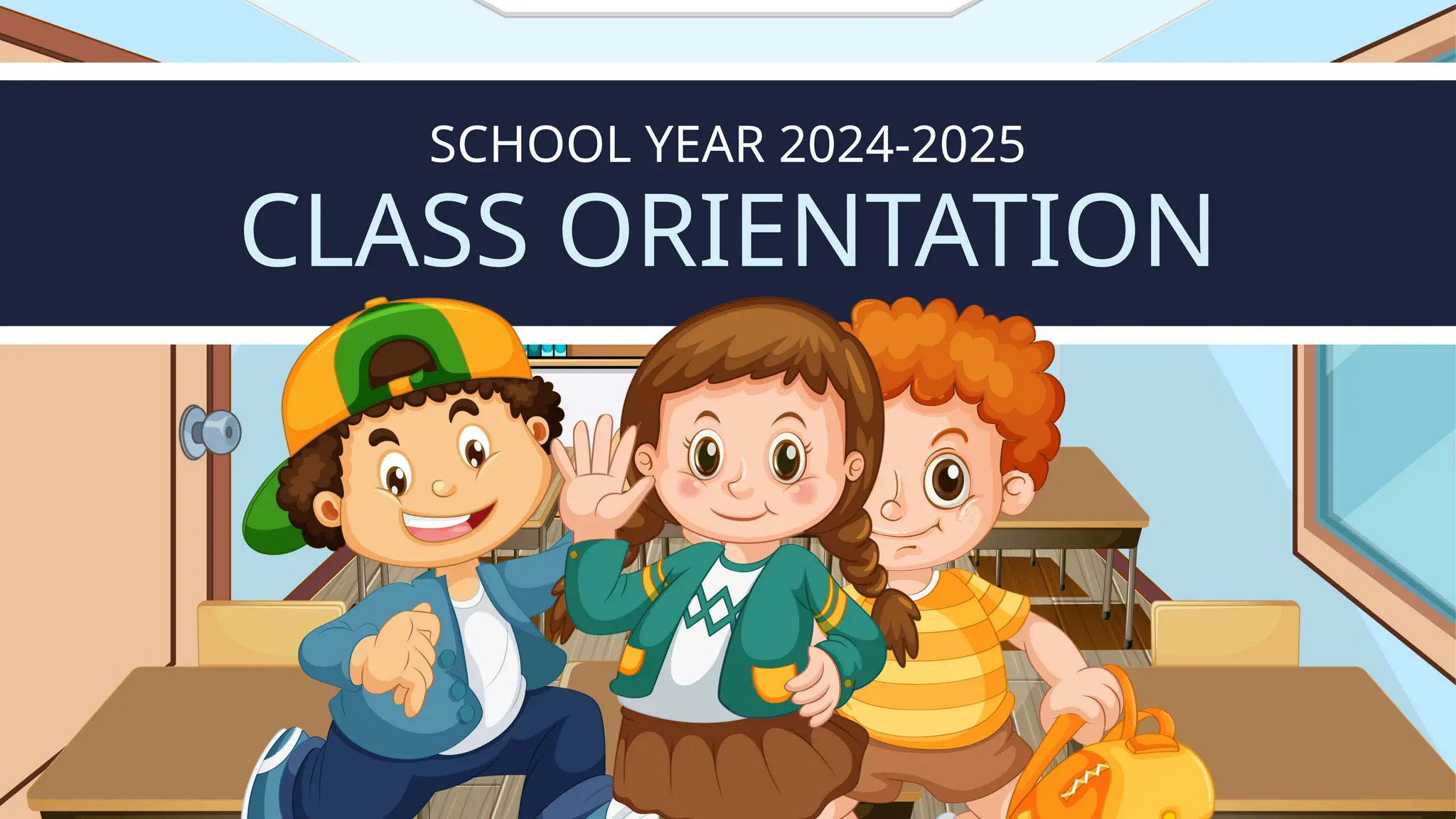 Colourful Illustrative Back to School Orientation Agenda Education ...