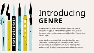 Colourful Illustrative English Genre Types and Conventions Presentation ...