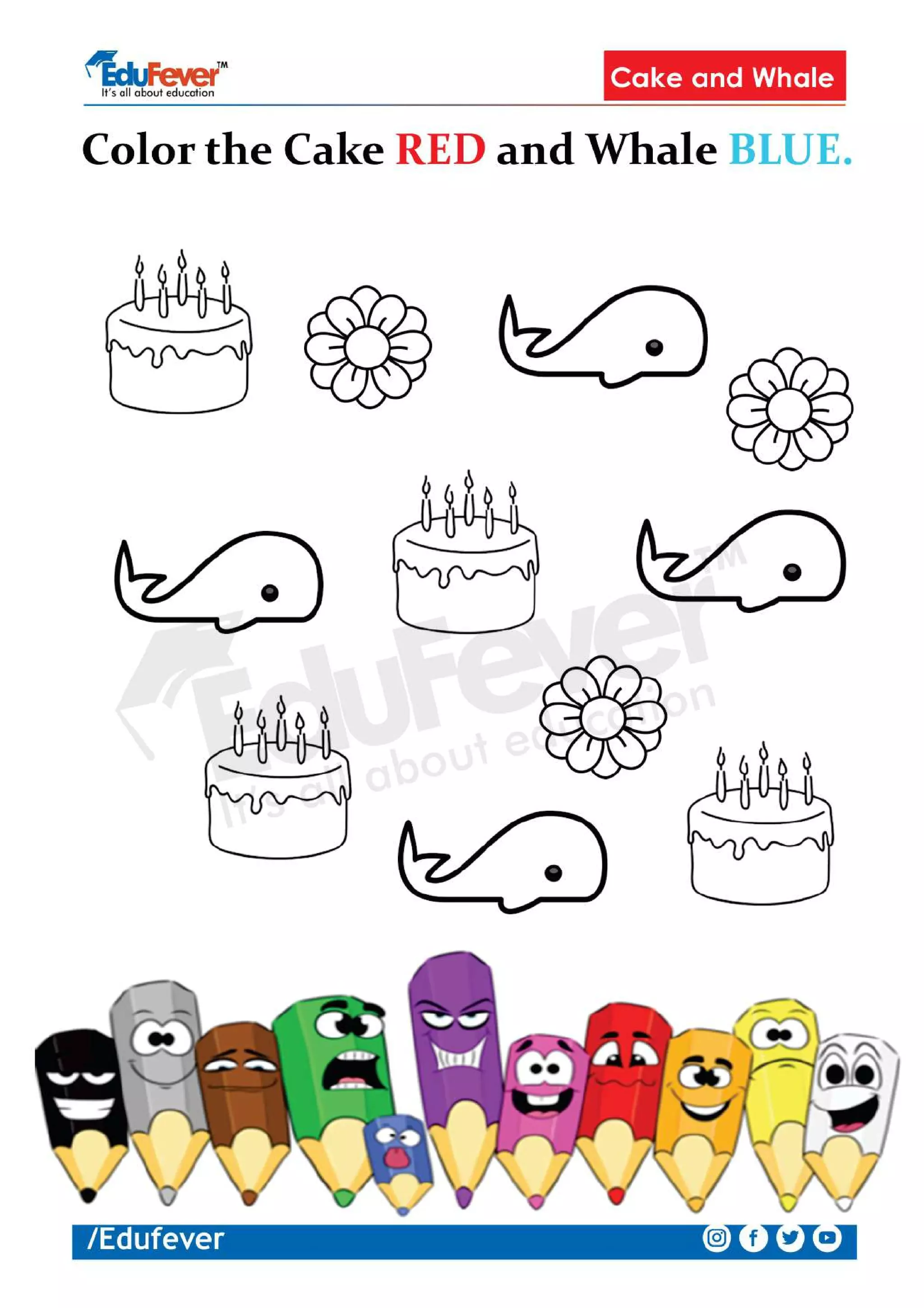 Colour given objects in described colours -LKG Worksheet | PDF