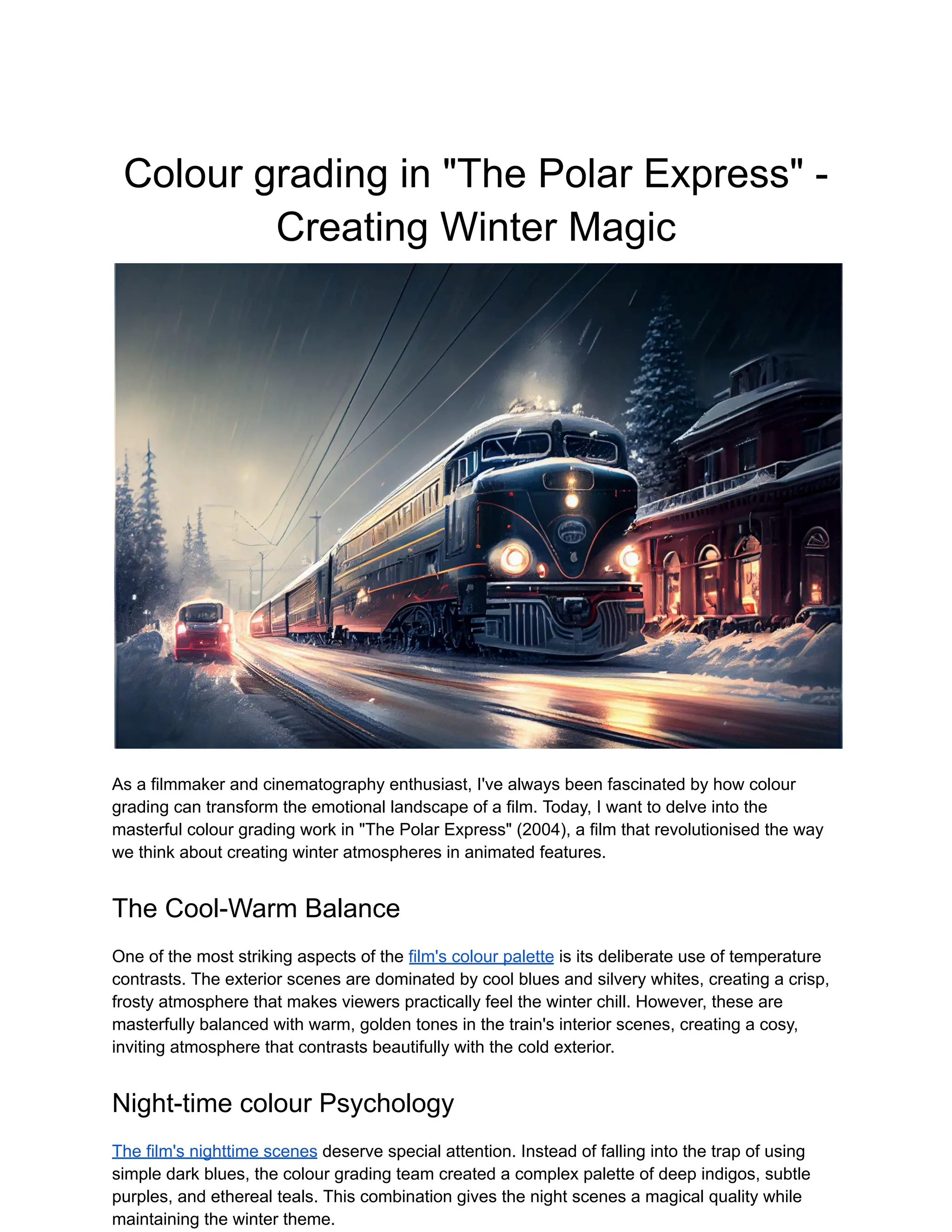 Colour grading in - The Polar Express - Creating winter magic | PDF