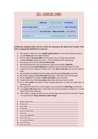 Colour idioms | PDF