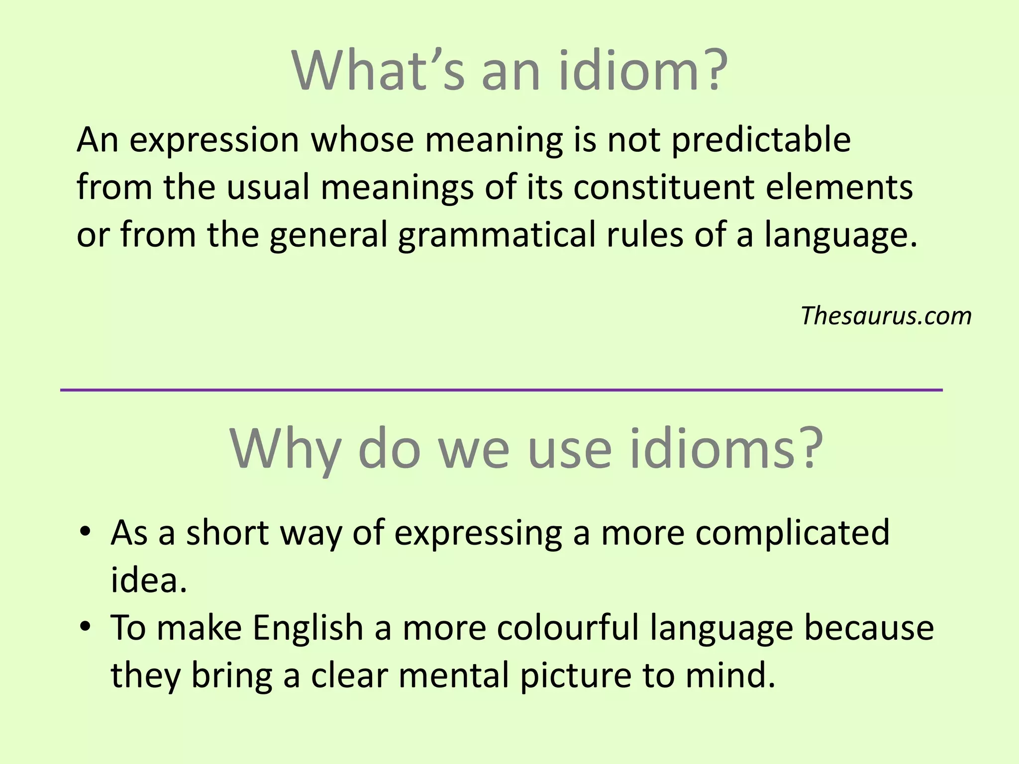 Colour idioms | PPTX