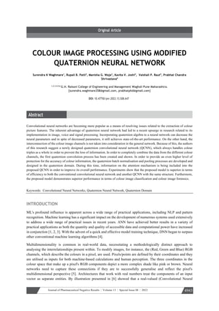 COLOUR IMAGE PROCESSING USING MODIFIED QUATERNION NEURAL NETWORK.pdf