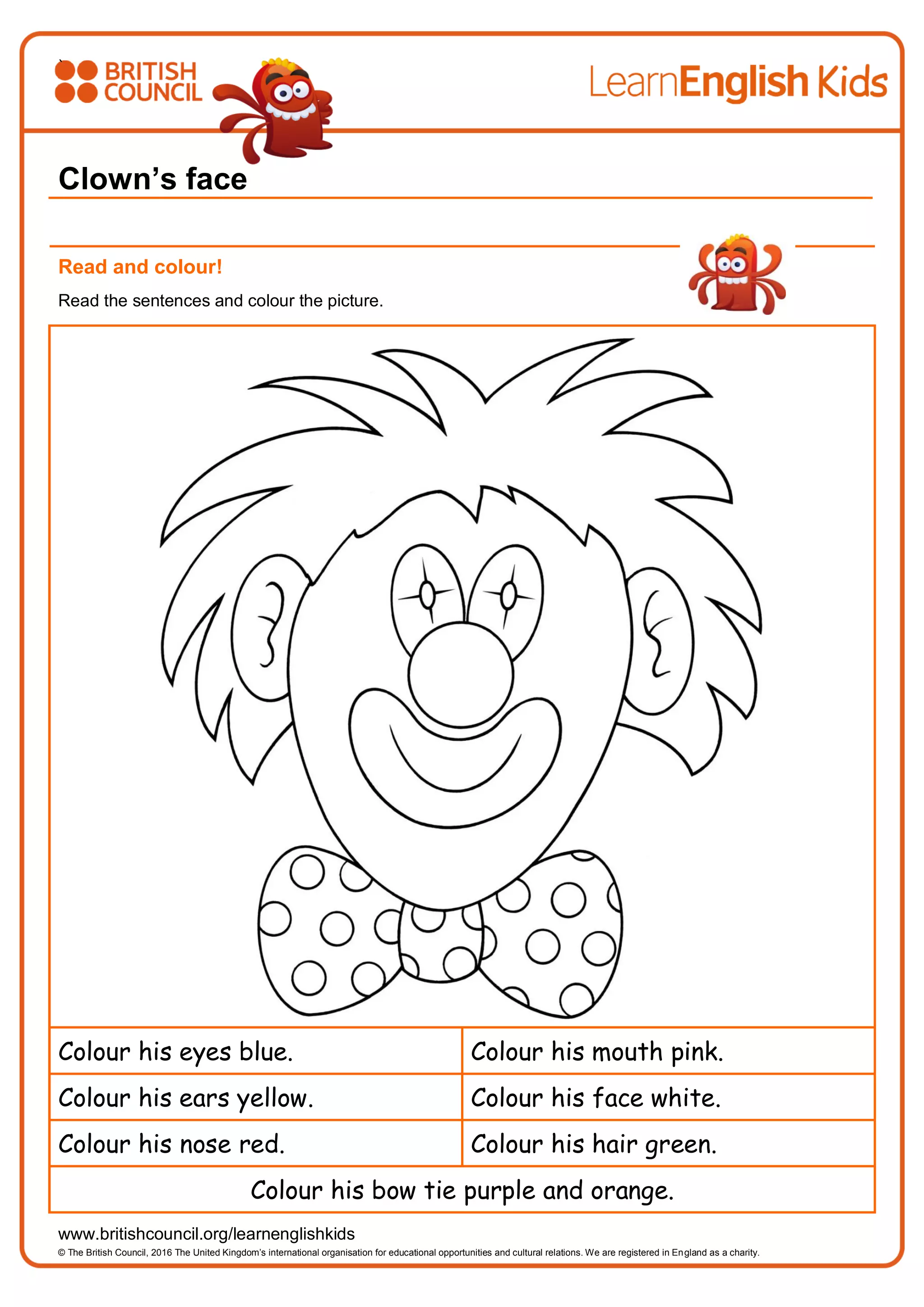 Colouring pages-clowns-face | PDF