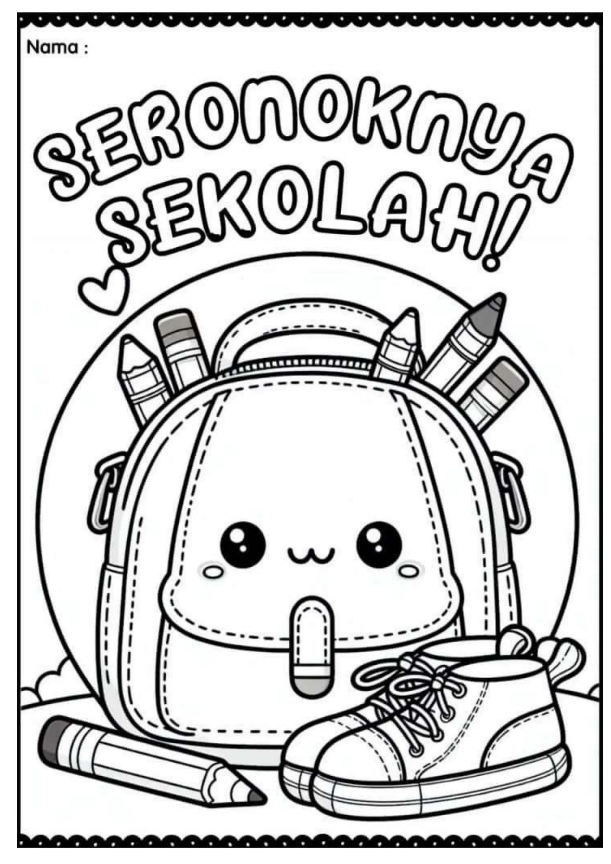 colouring pages for Kembali Kesekolah untuk tahun 1 hingga 6 | DOCX